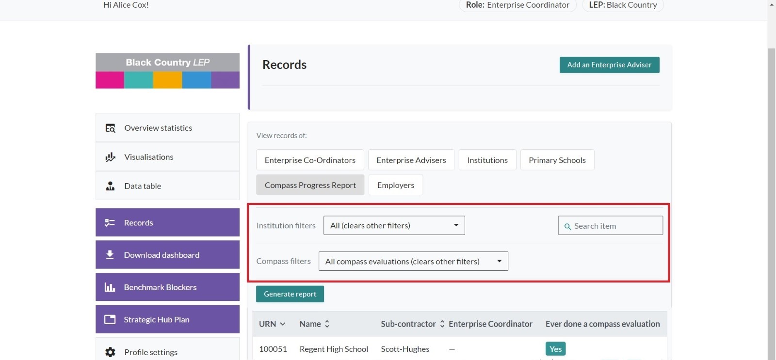 View, download, search and filter Compass Evaluation Reports (SC user ...
